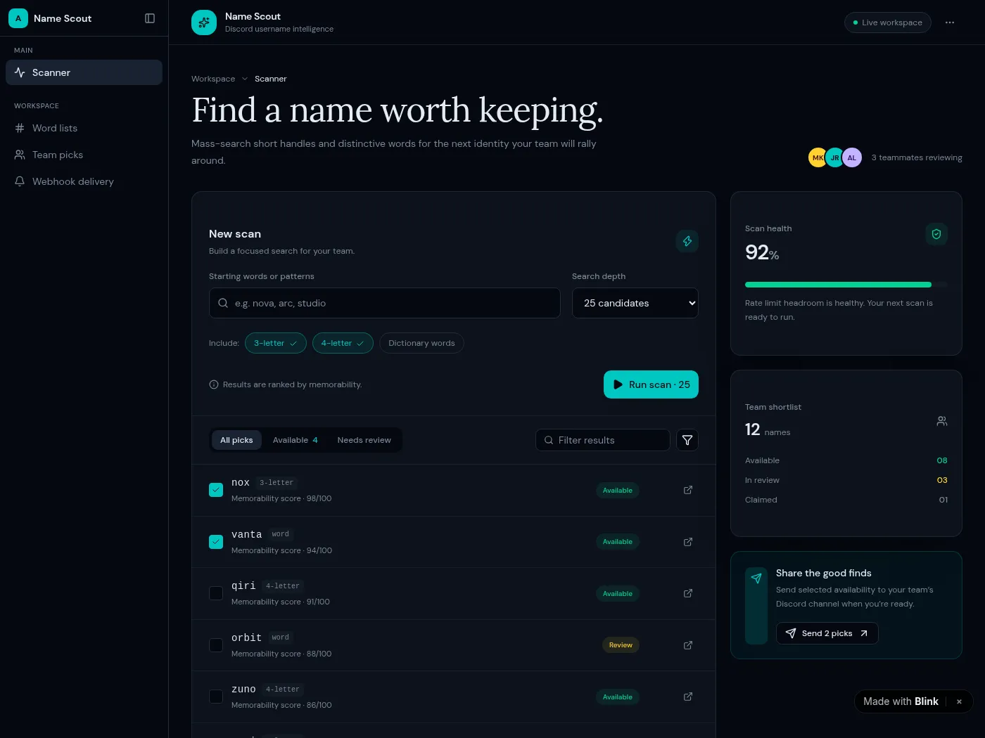 Discord Name Scanner