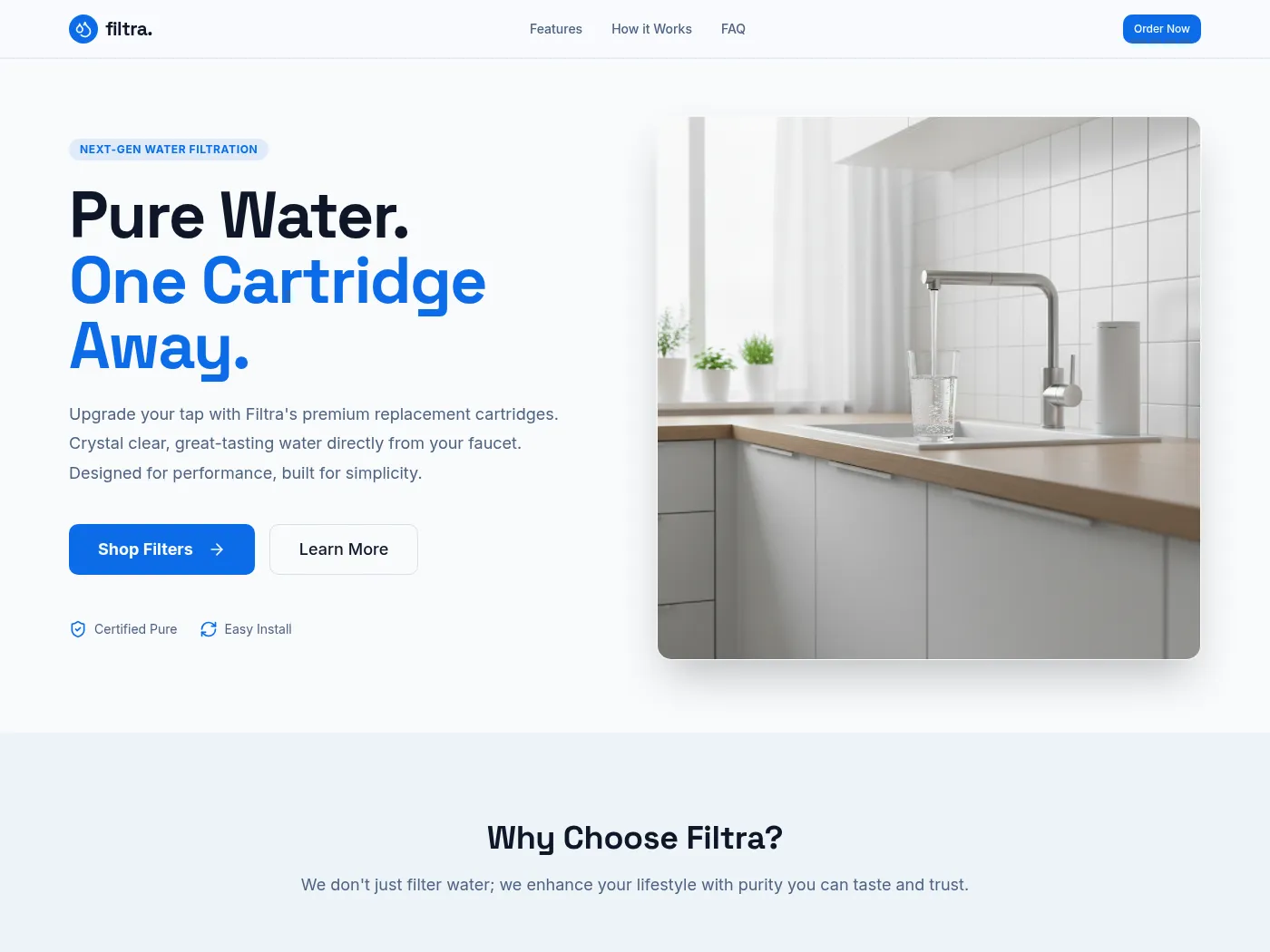 Filtra Landing Page