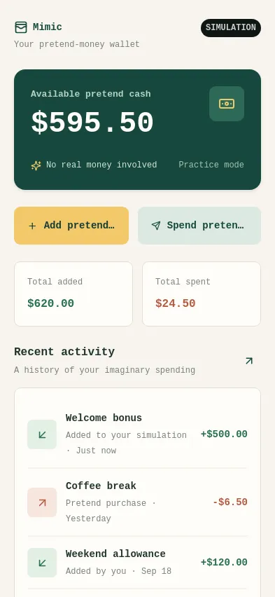 Mock Money Wallet
