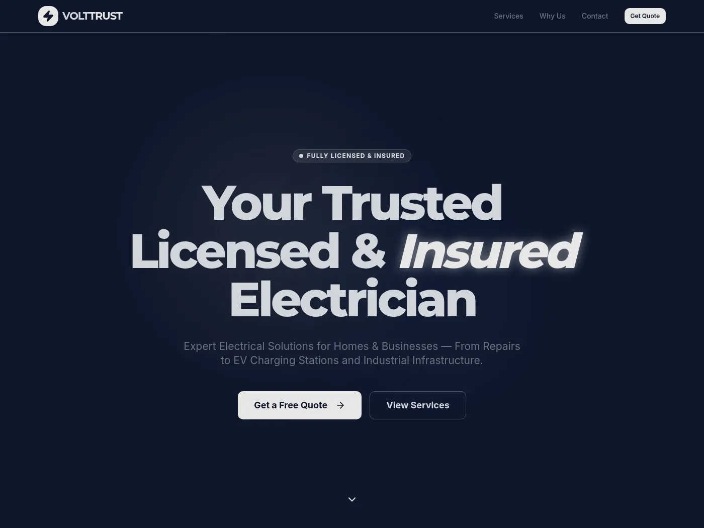 VoltTrust Electrician Site
