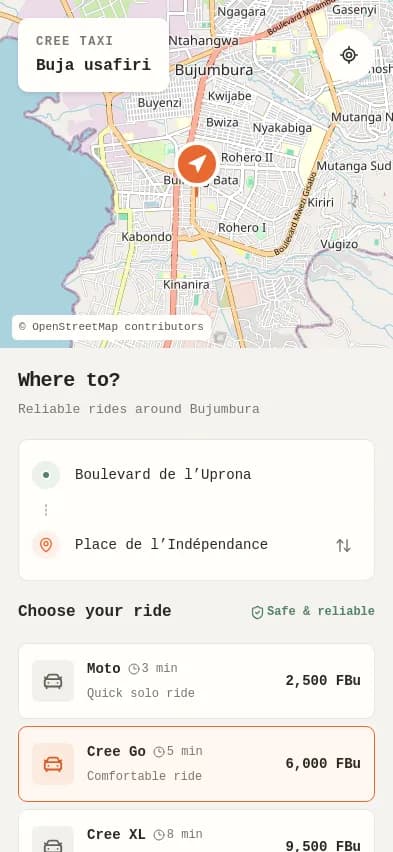 Cree Taxi Ride App