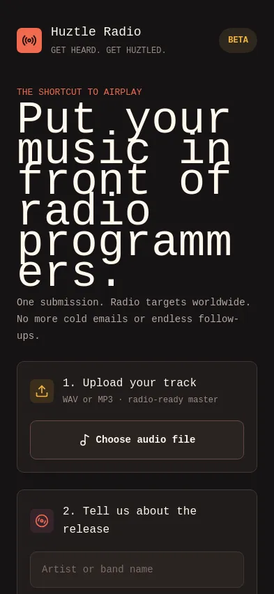 Huztle Radio Submitter