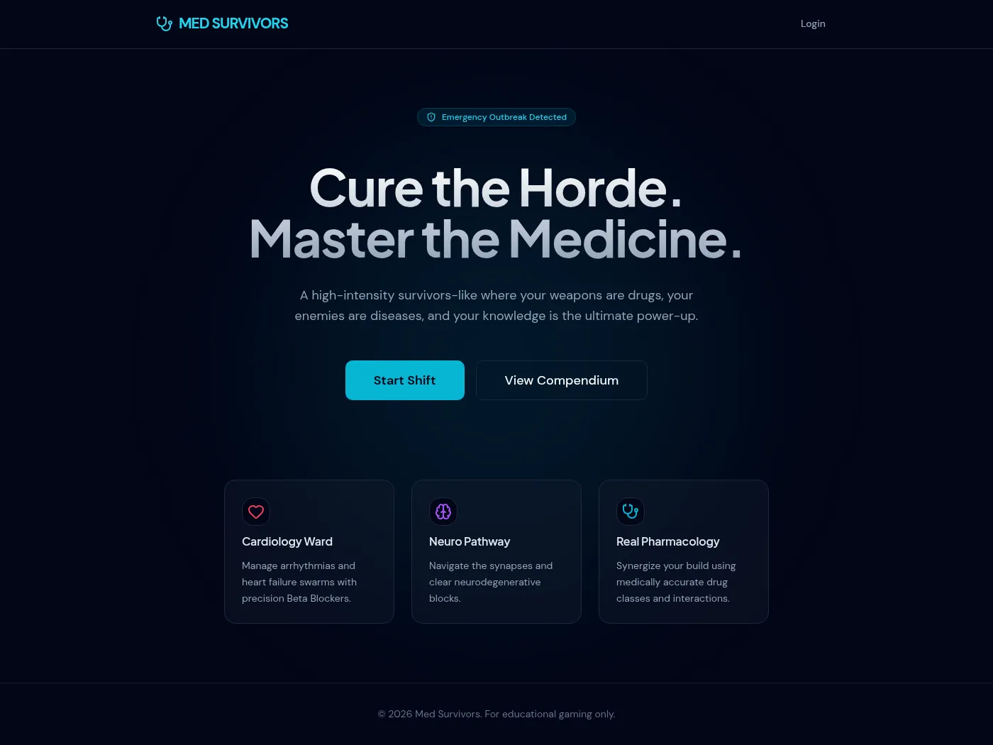 Med Survivors Web Game