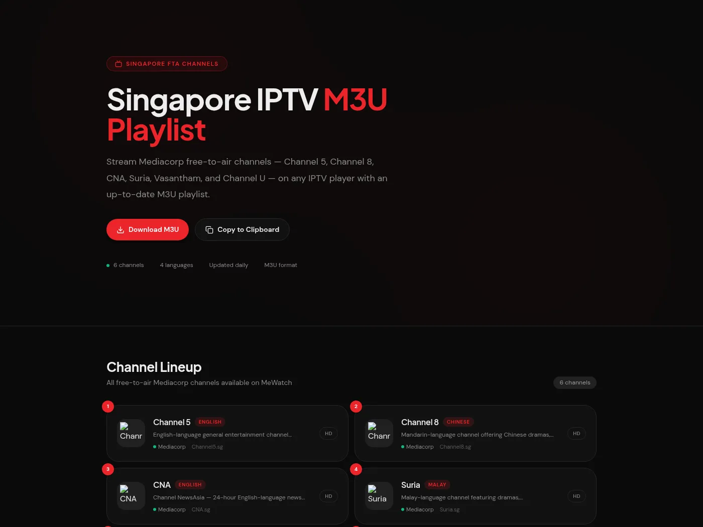 Singapore IPTV Playlist