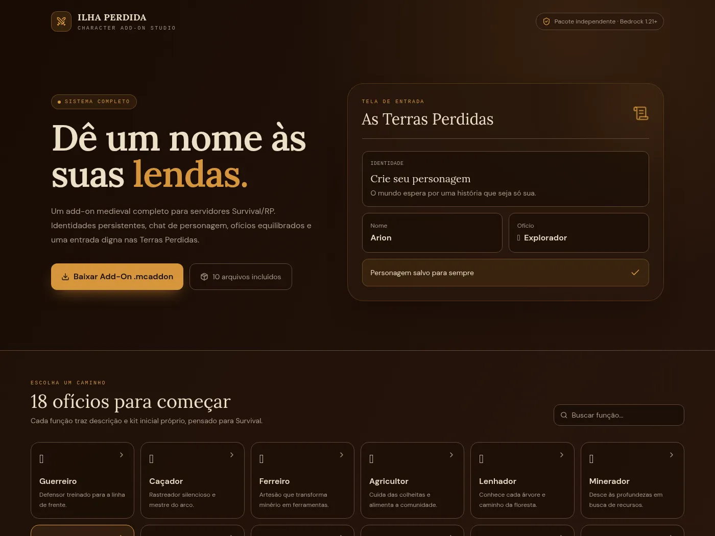 Ilha Perdida Character Add-On