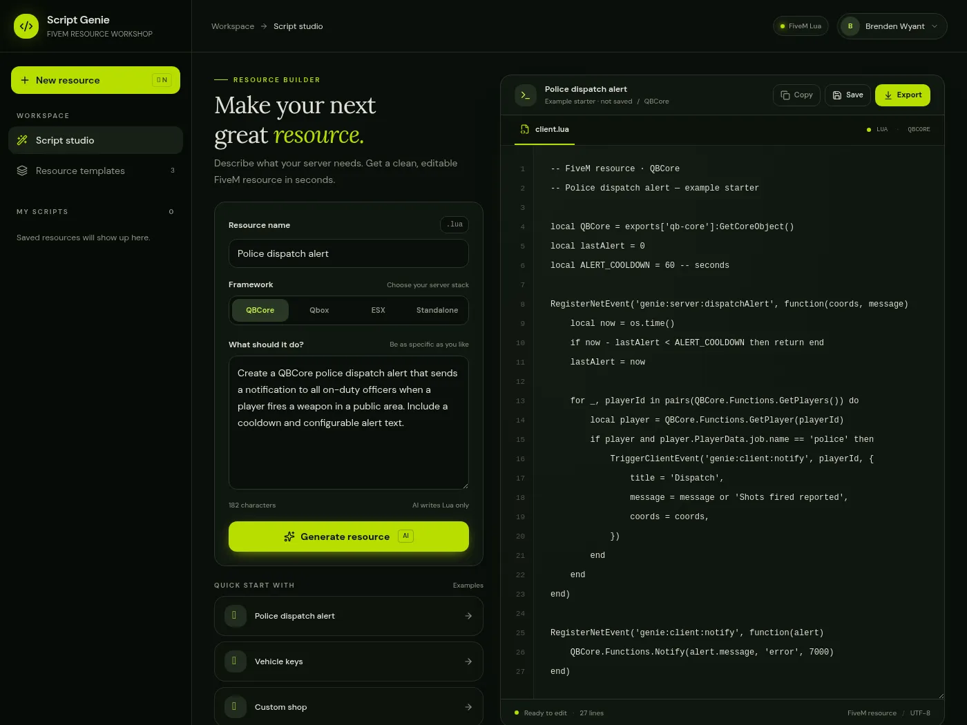 FiveM Script Genie