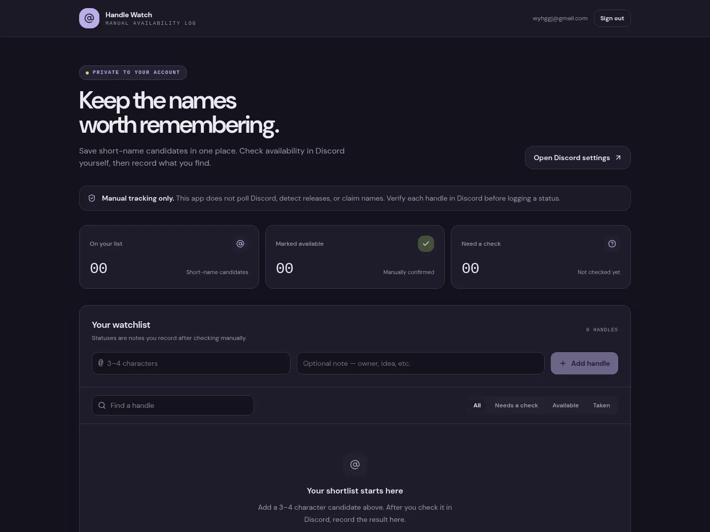 Discord Handle Hunter