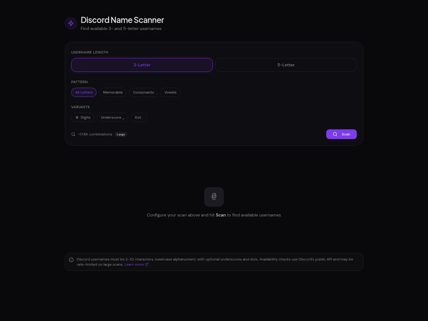 Discord Name Scanner