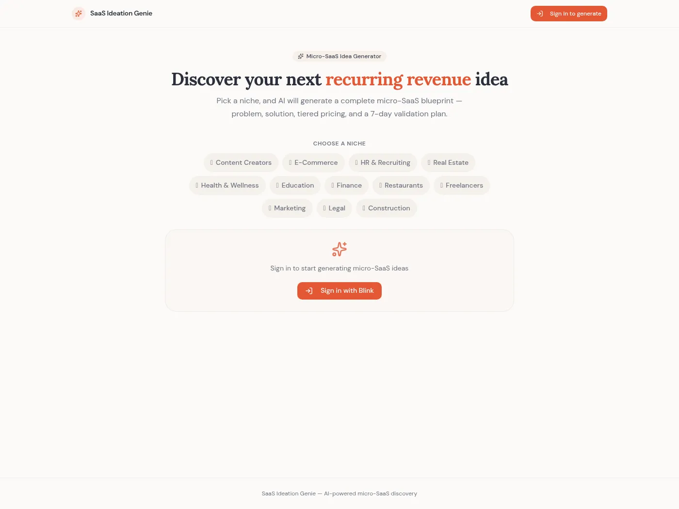 SaaS Ideation Genie