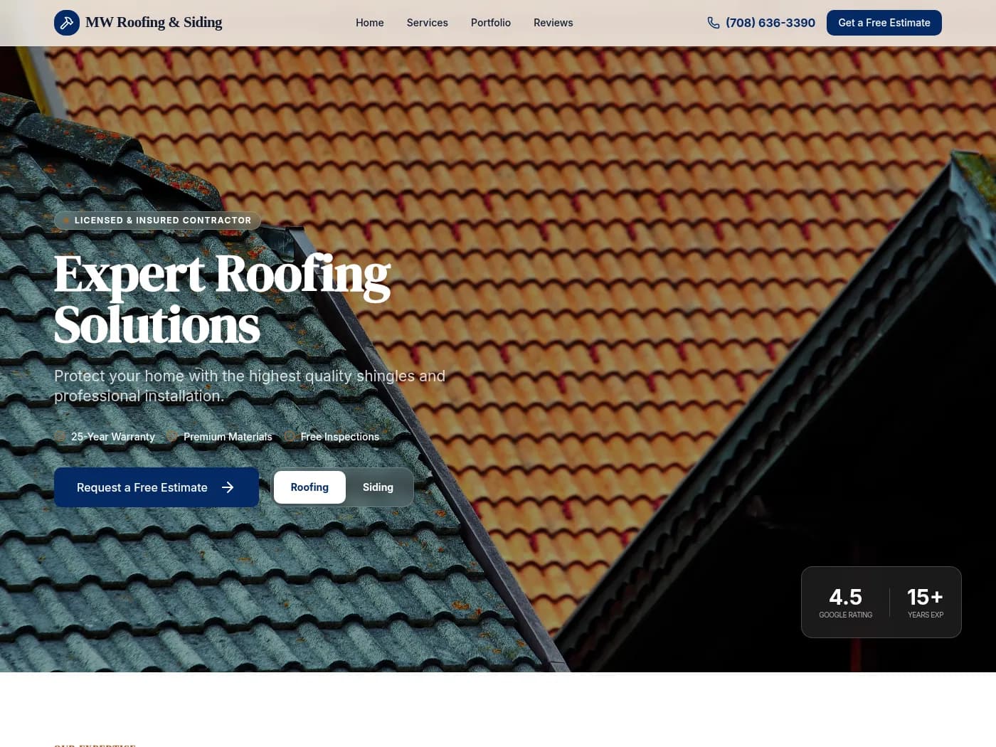 MW Roofing Web Presence