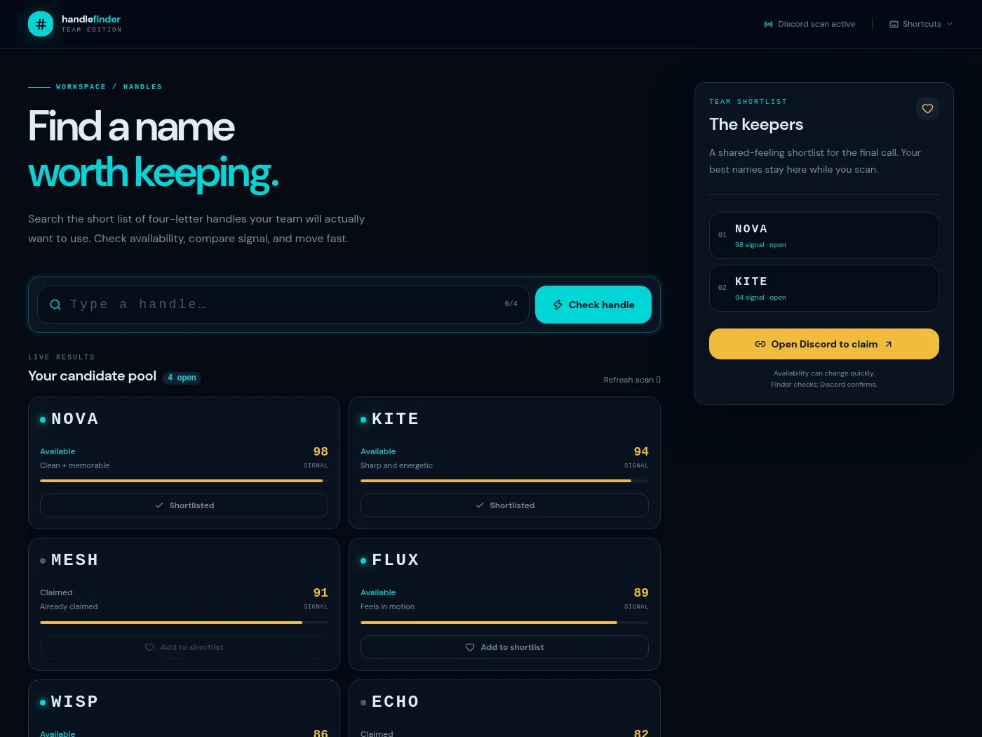 Discord Handle Finder