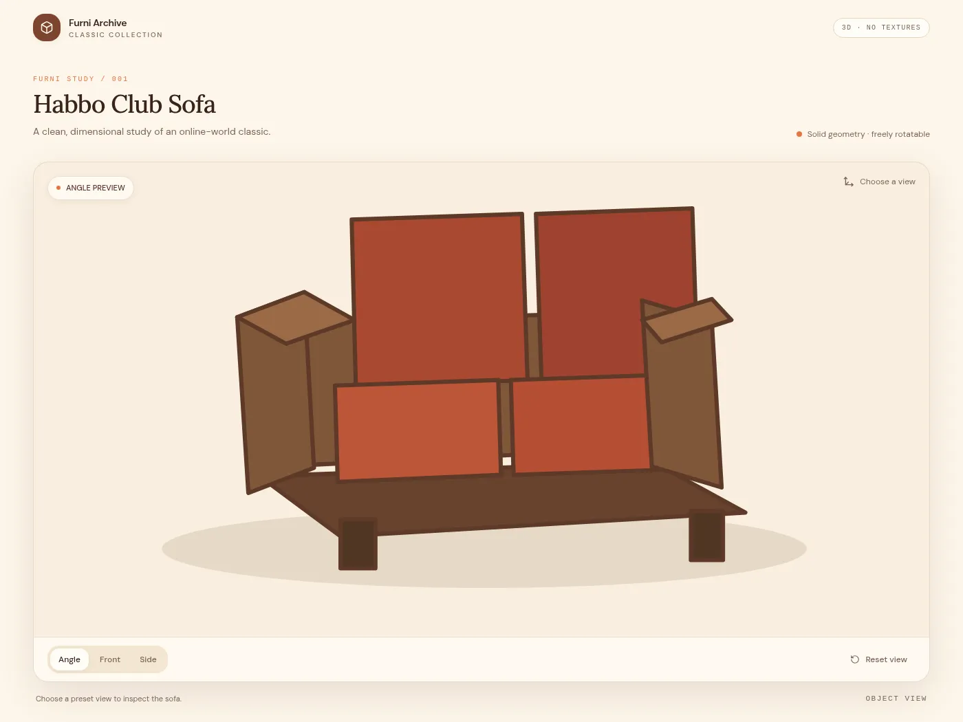HabboClub Sofa 3D Model