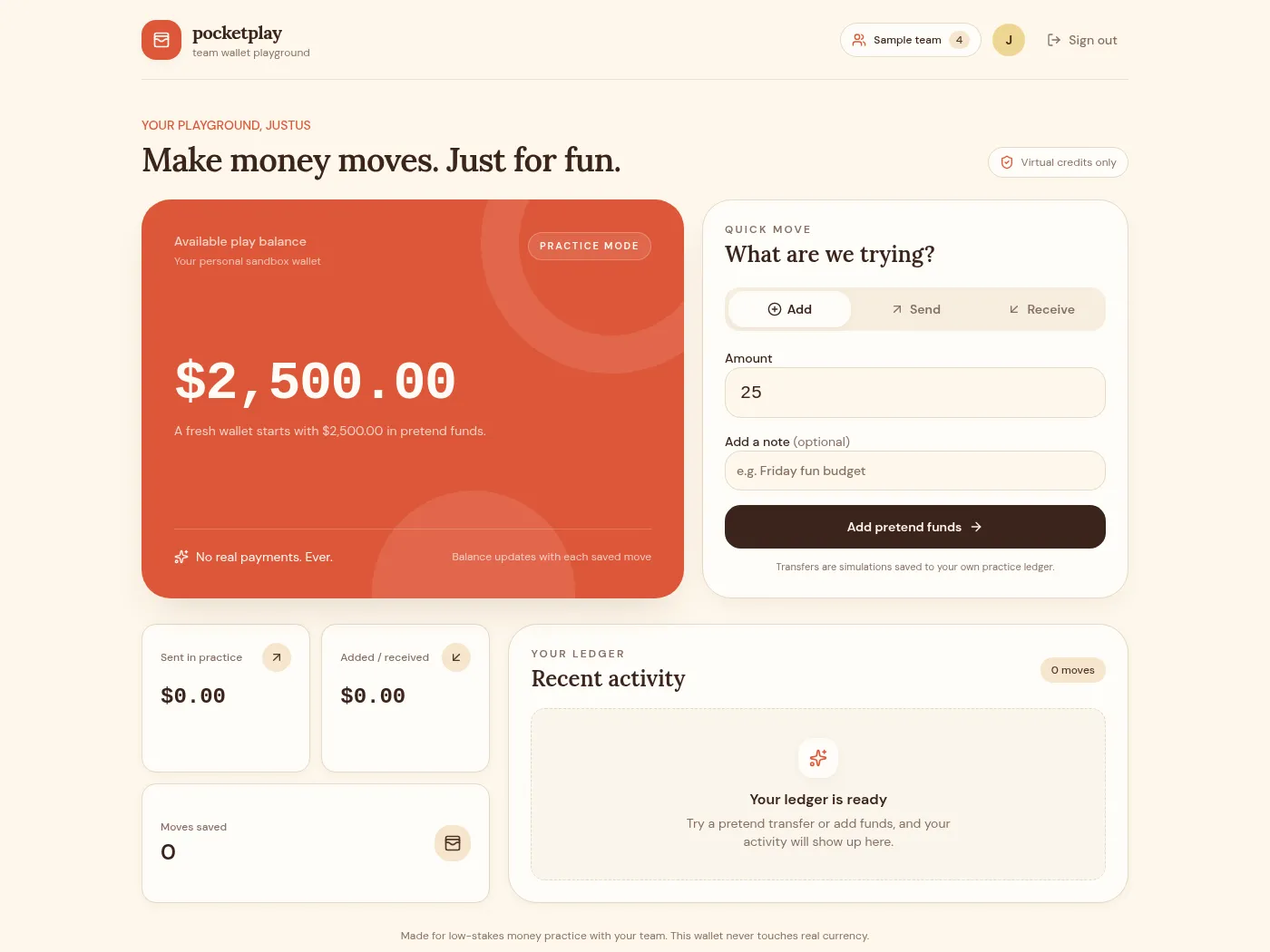 Virtual Wallet Playground