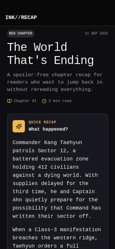 Manhwa Recap App