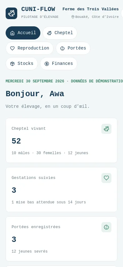 CuniFlow: Gestion Cunicole Pro