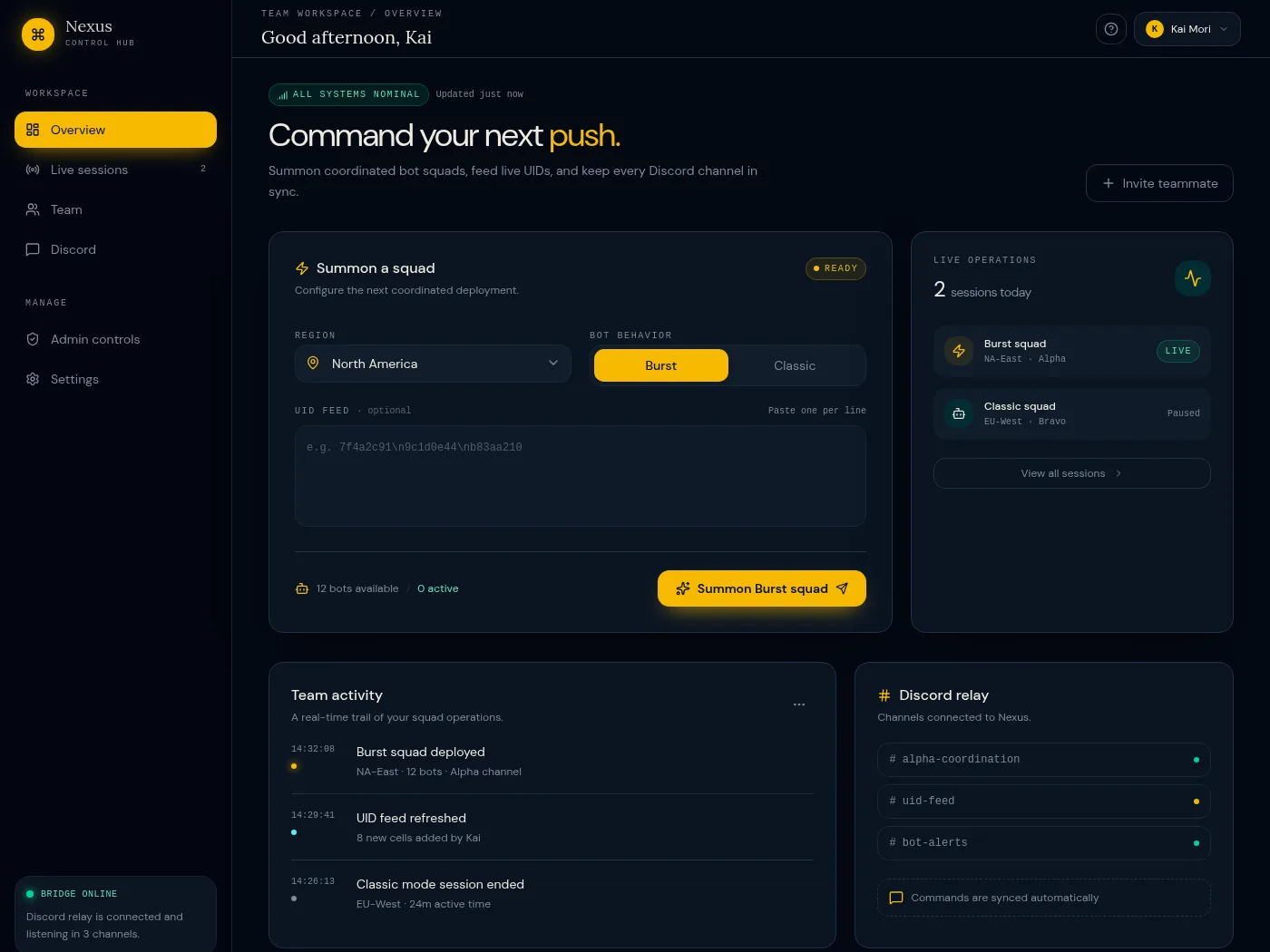 Agario-Discord Control Hub