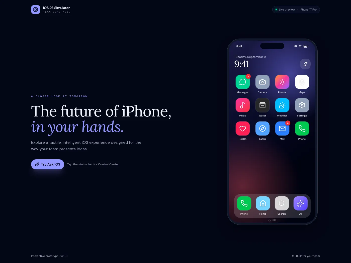 iOS 26 AI Simulator