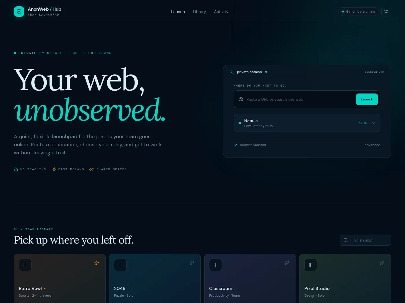 AnonWeb Hub
