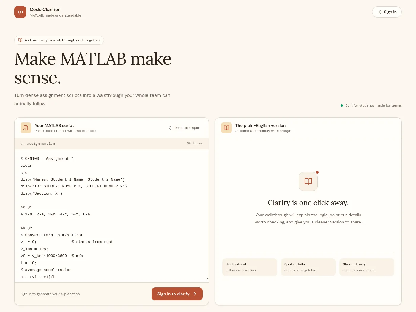 Code Clarifier AI