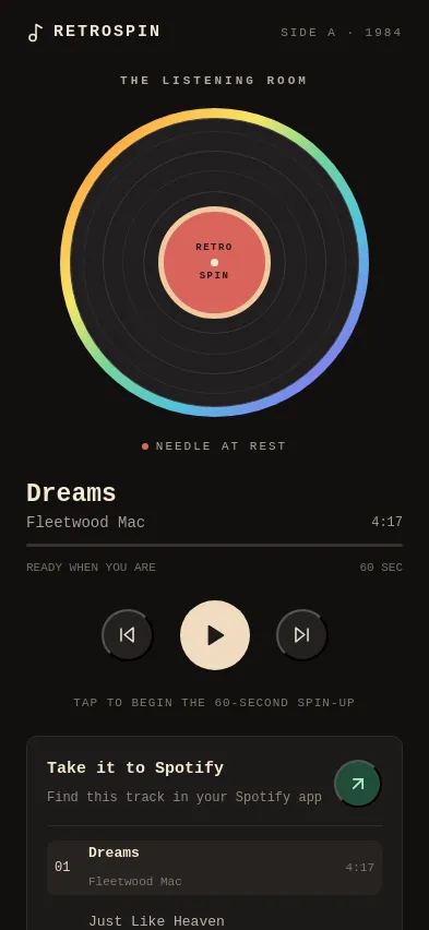 RetroSpin Music Player