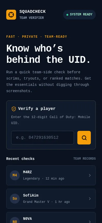 CoD Mobile Verifier