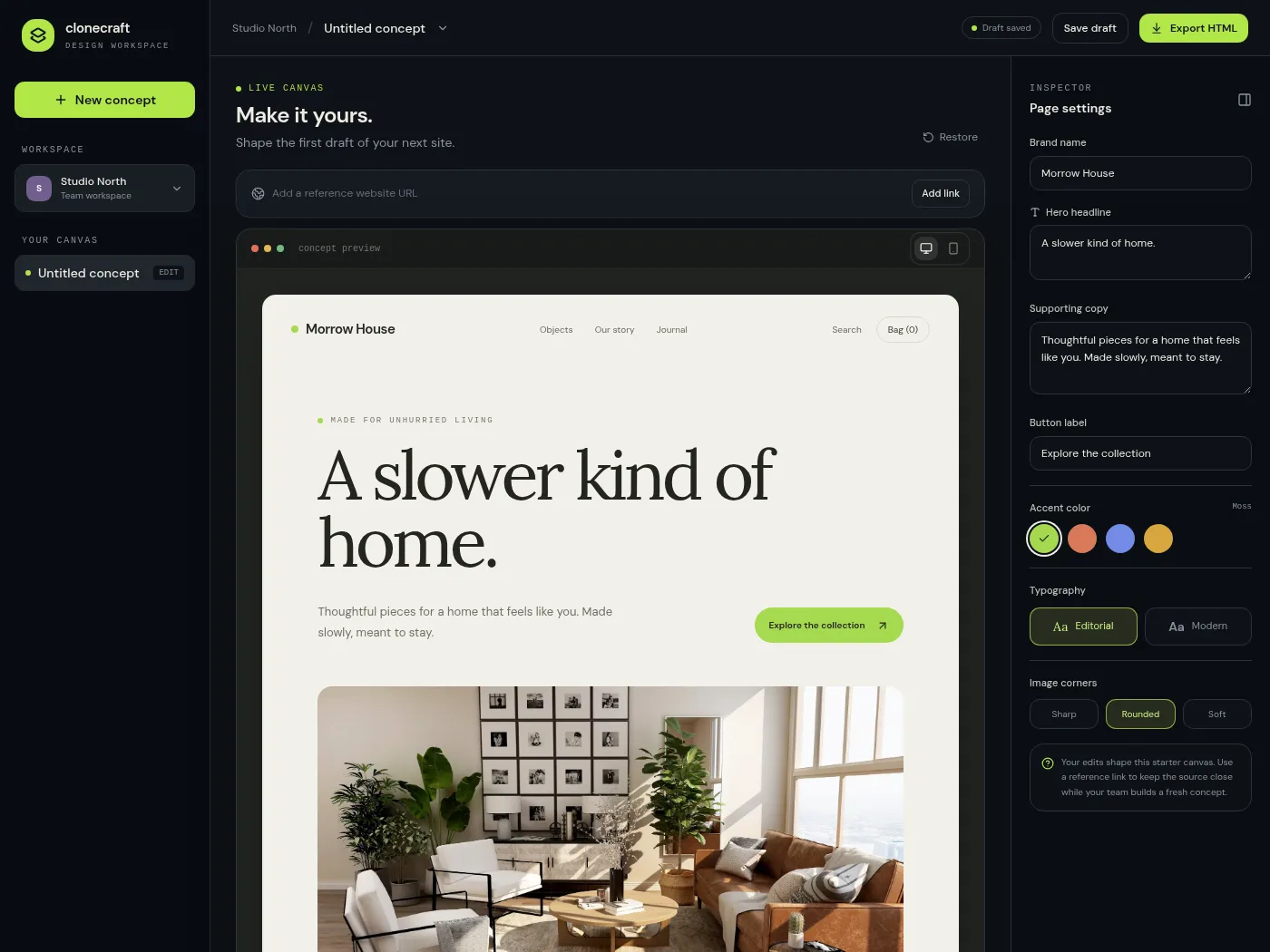 CloneCraft Web Builder