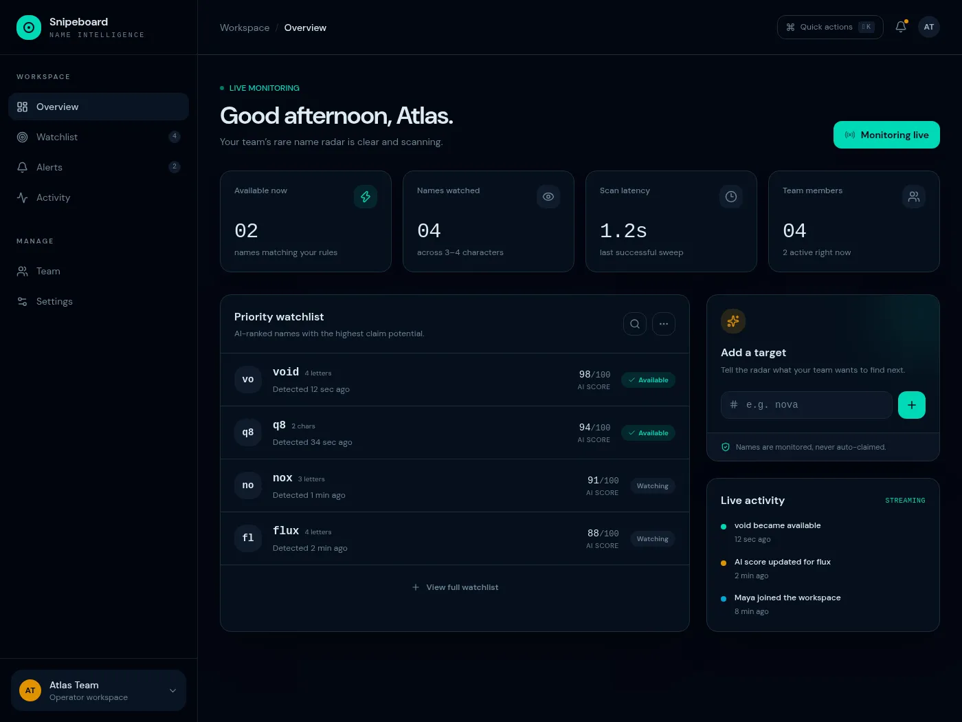 Discord Name Snipe AI