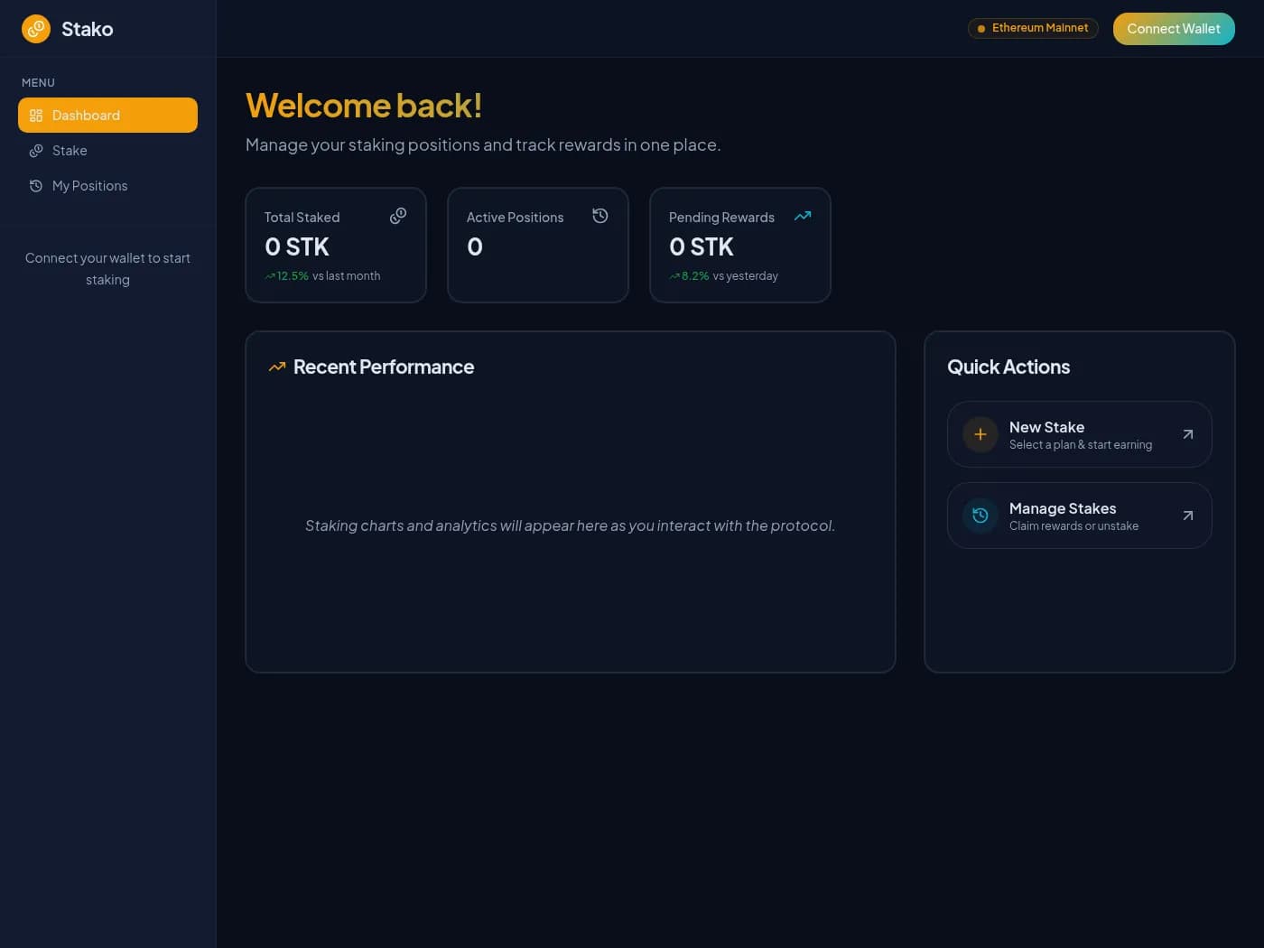 Stako Modern Staking UI
