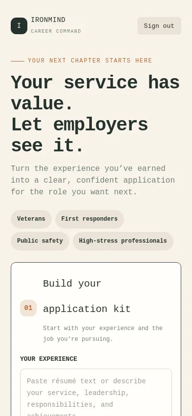 IronMind Career Command