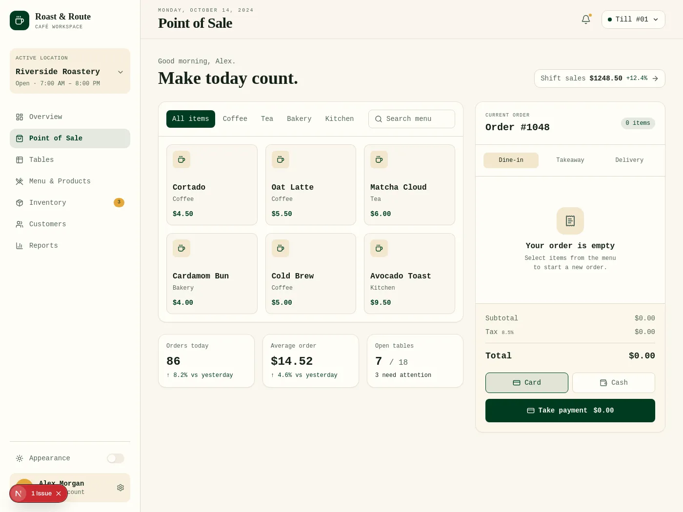 SaaS Café Manager Pro