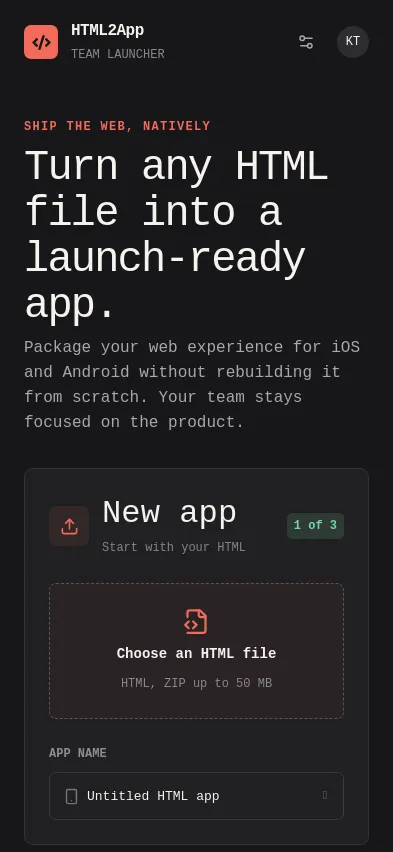 HTML2App Launcher