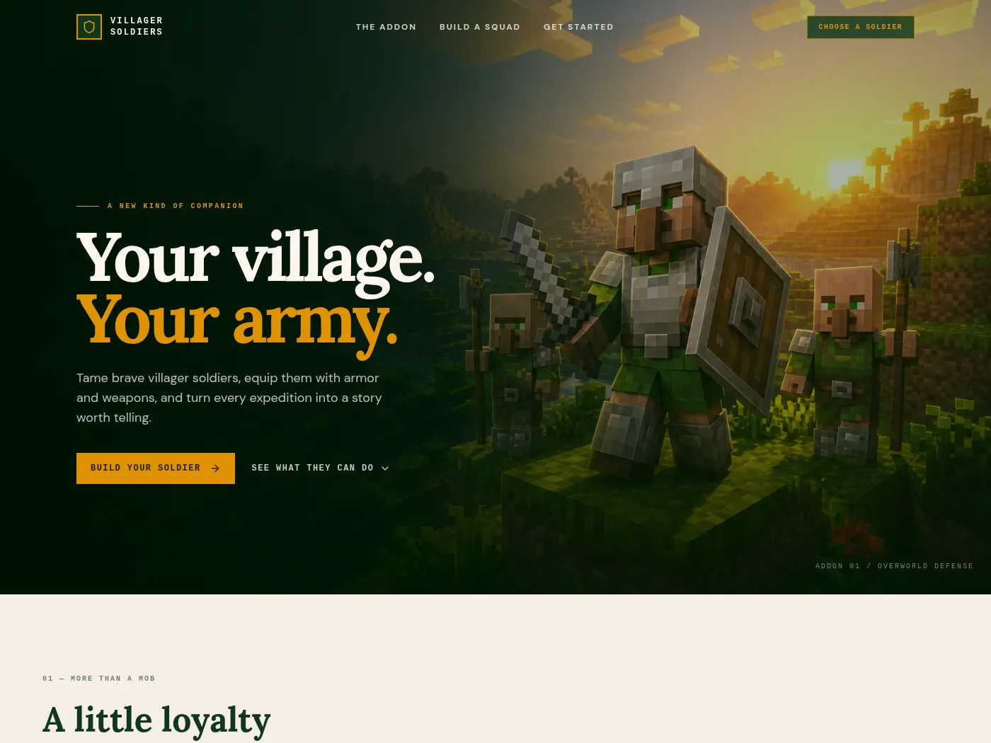 Tameable Villager Soldiers