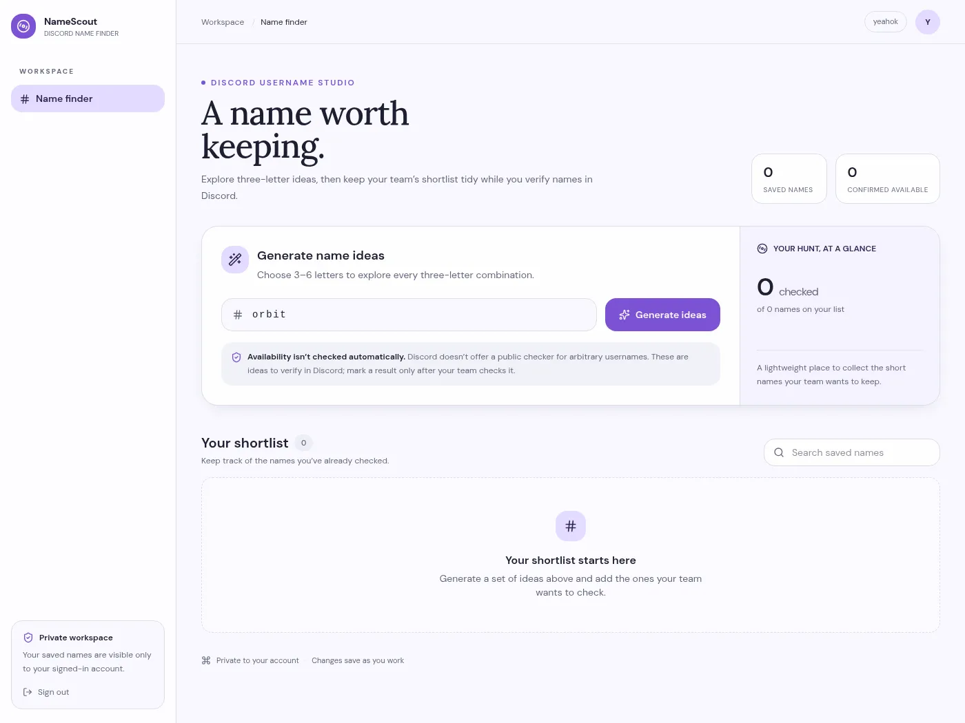 Discord Name Finder