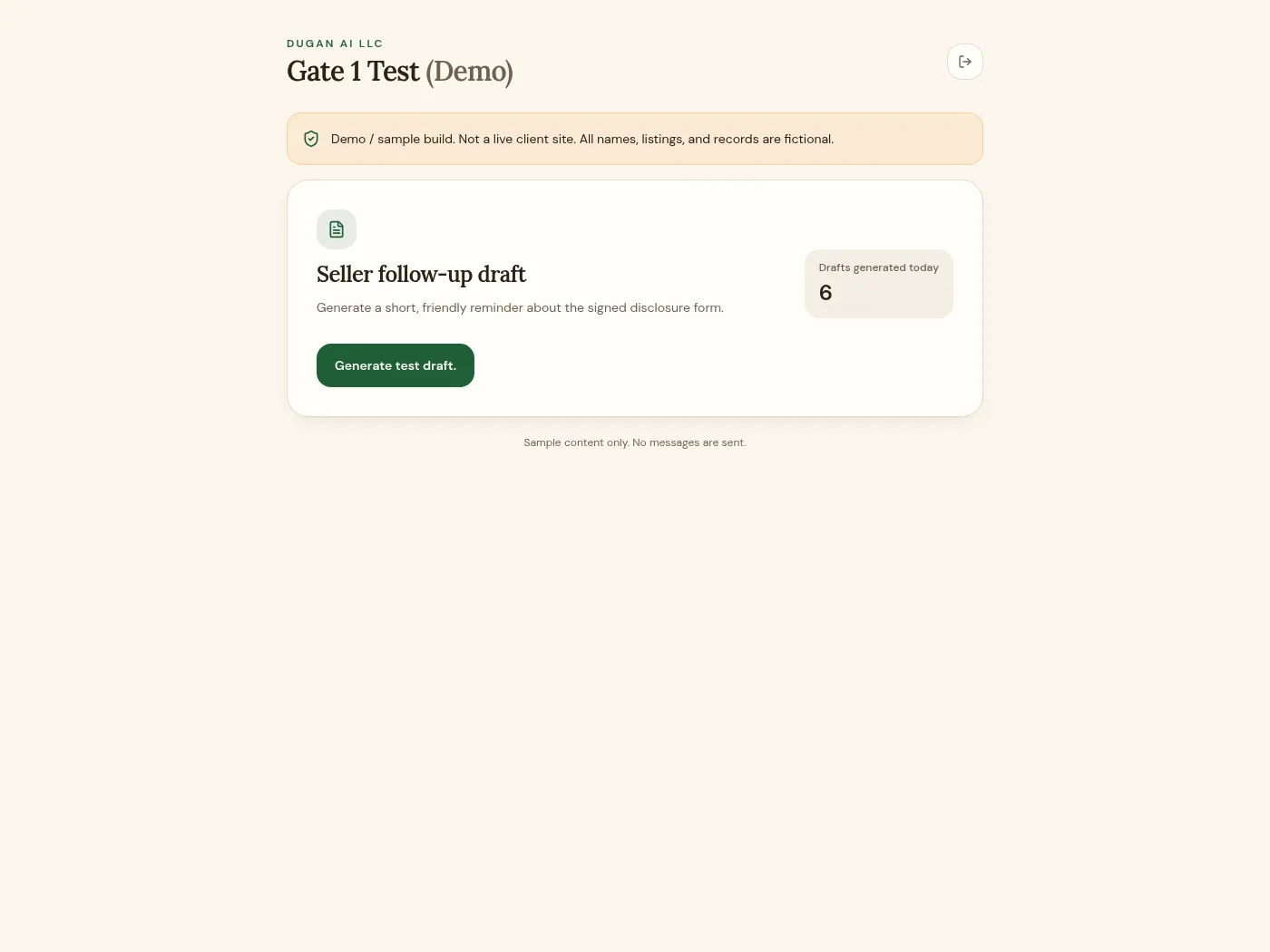 Gate 1 Test Demo