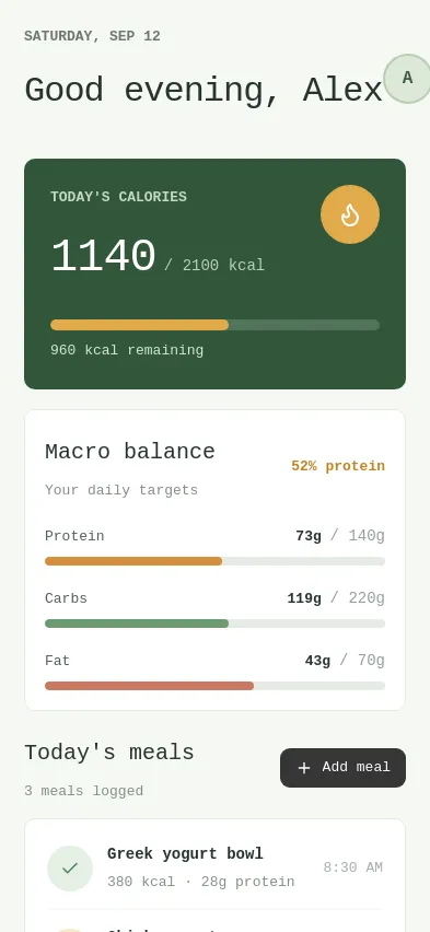 Simple Macro Tracker
