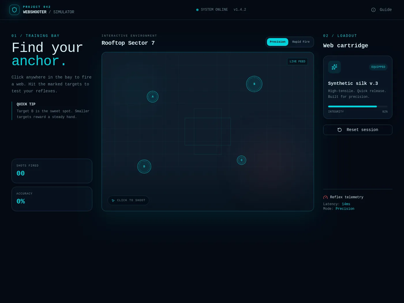 WebShooter Simulator