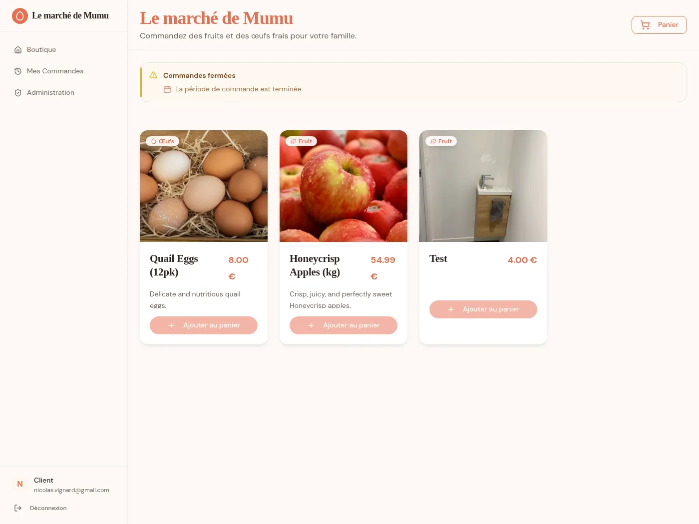 Fruit & Egg Order Hub