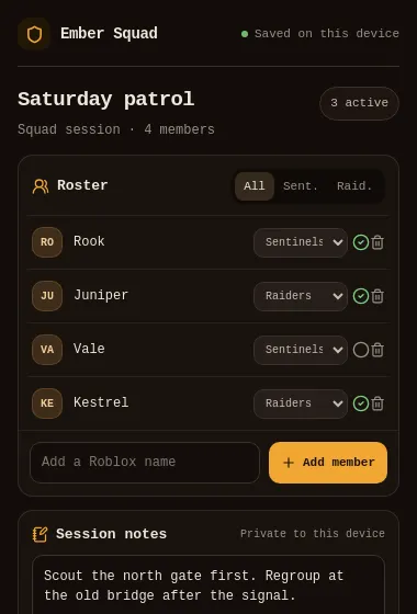 Roblox LARP Squad Organizer