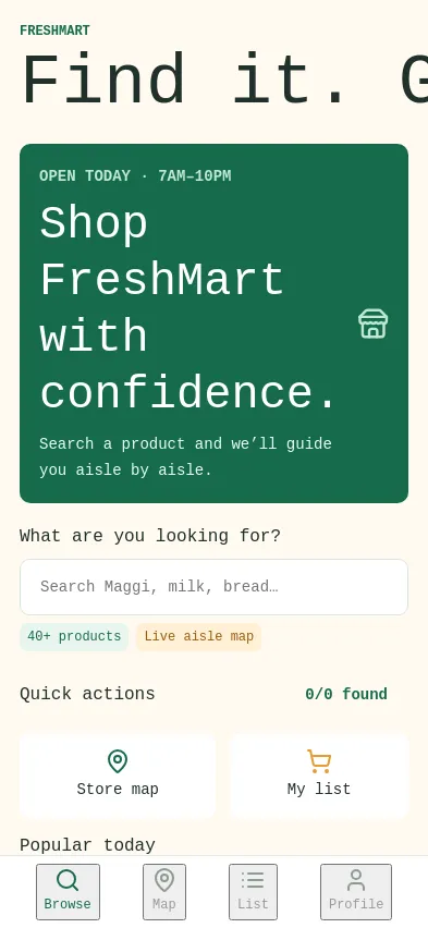 FreshMart Indoor Navigator