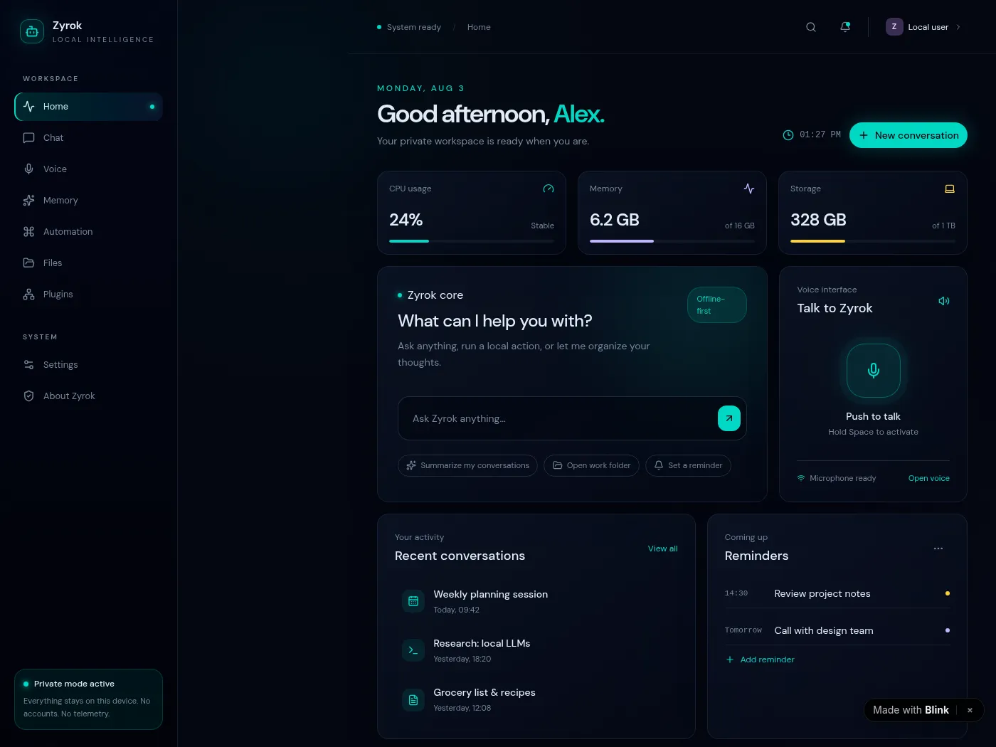 Zyrok AI Desktop Assistant