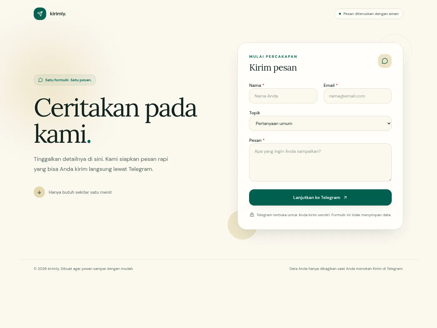 Form to Telegram Web