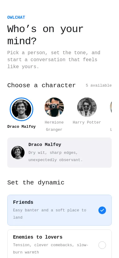 OwlChat: Magic Messenger