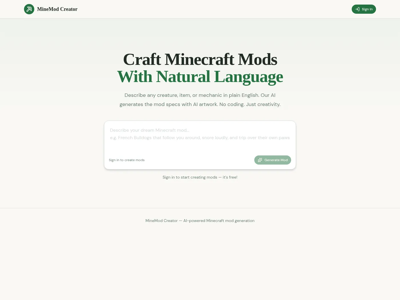 MineMod Creator