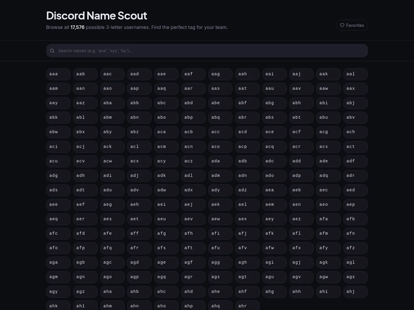 Discord Name Scout