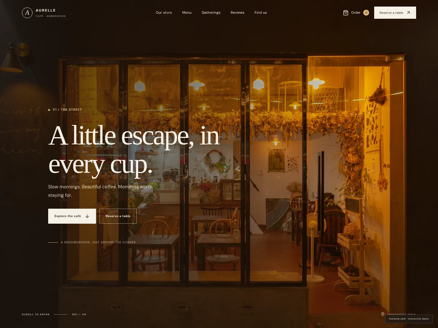 AURELLE Café Cinematic Web