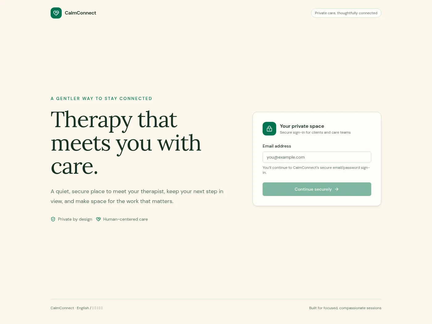 CalmConnect Therapy Platform