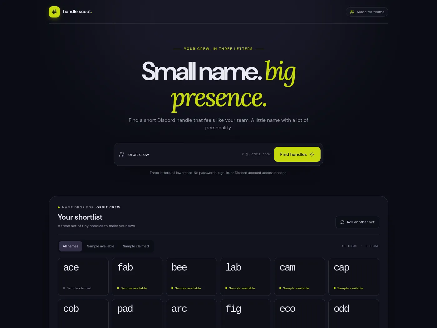Discord Name Finder