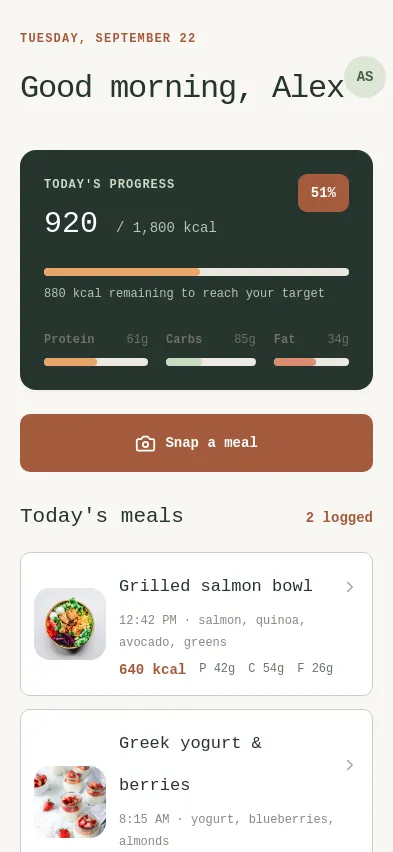 SnapMeal Tracker