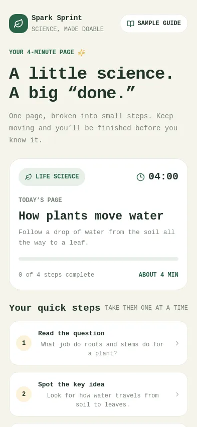 Spark Science Sprint