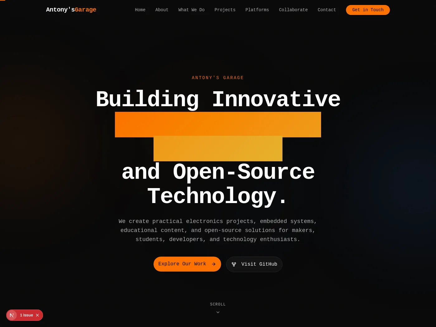 Antony's Garage Website